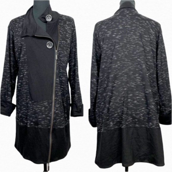 neon buddha | Jackets & Coats | Neon Buddha Asymmetrical Zip Long ...